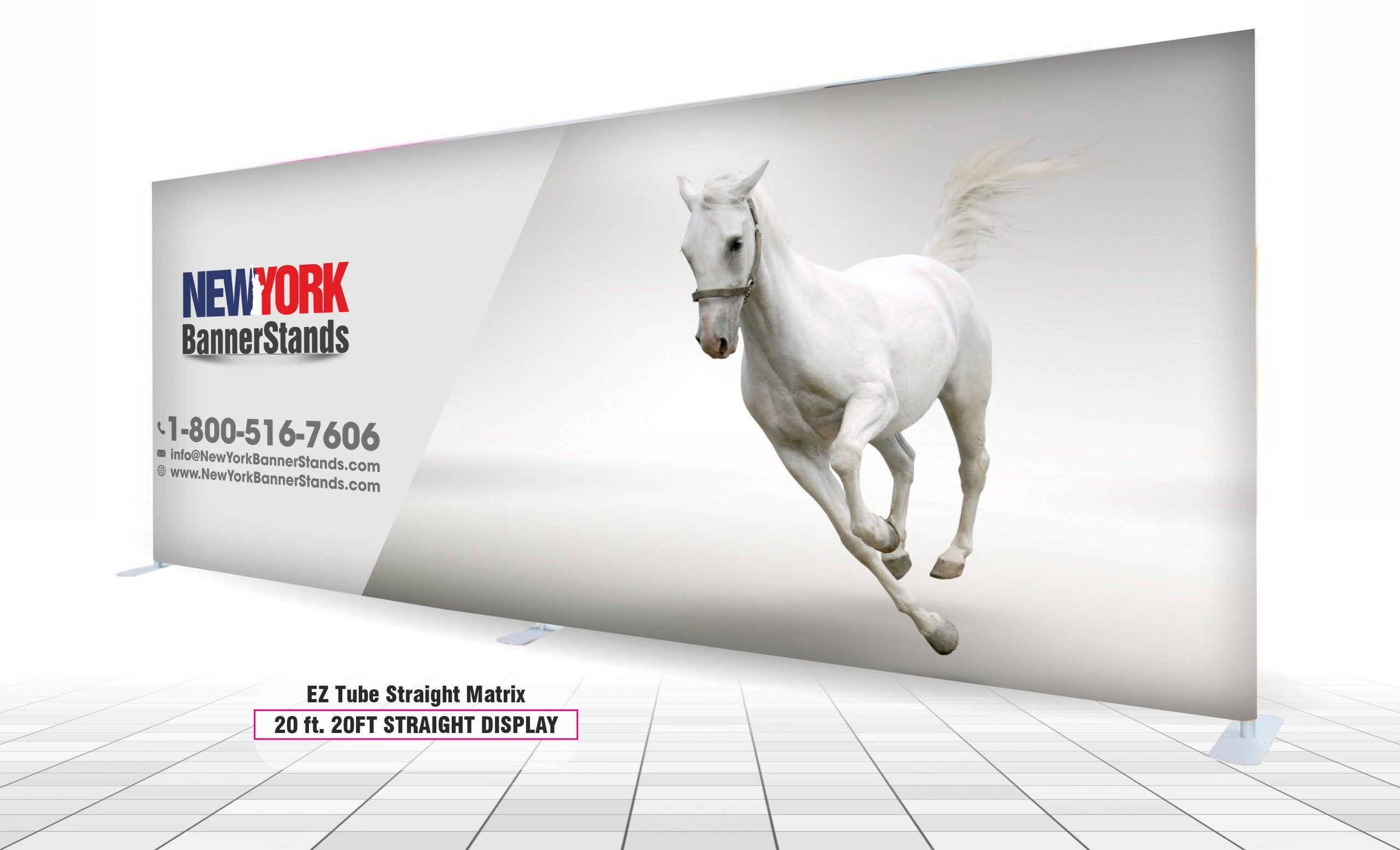 20 ft EZ Tube Straight Matrix - New York Banner Stands