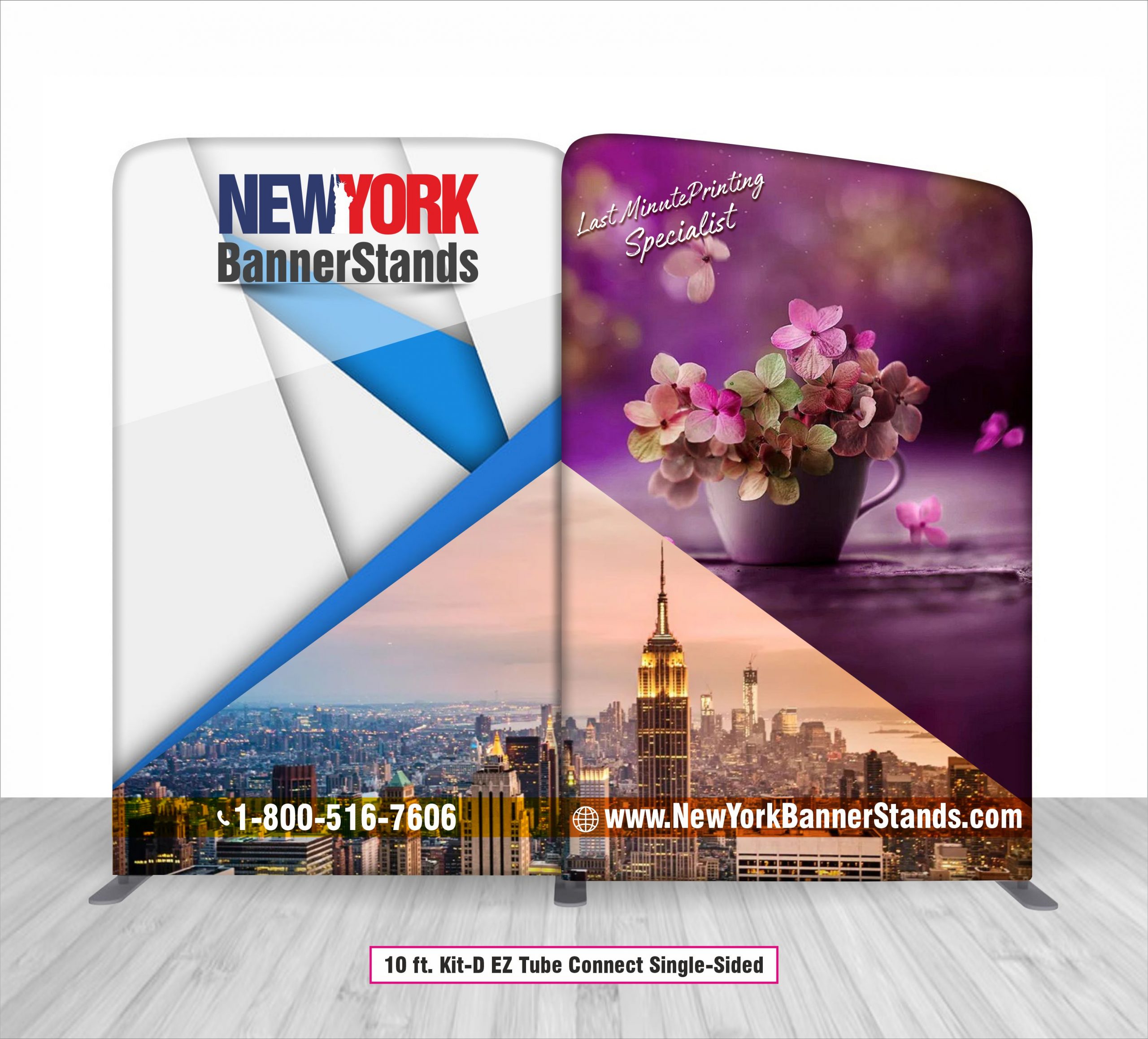 10 ft Kit D EZ Tube Connect – Single-Sided Trade Show Backdrop Kit ...