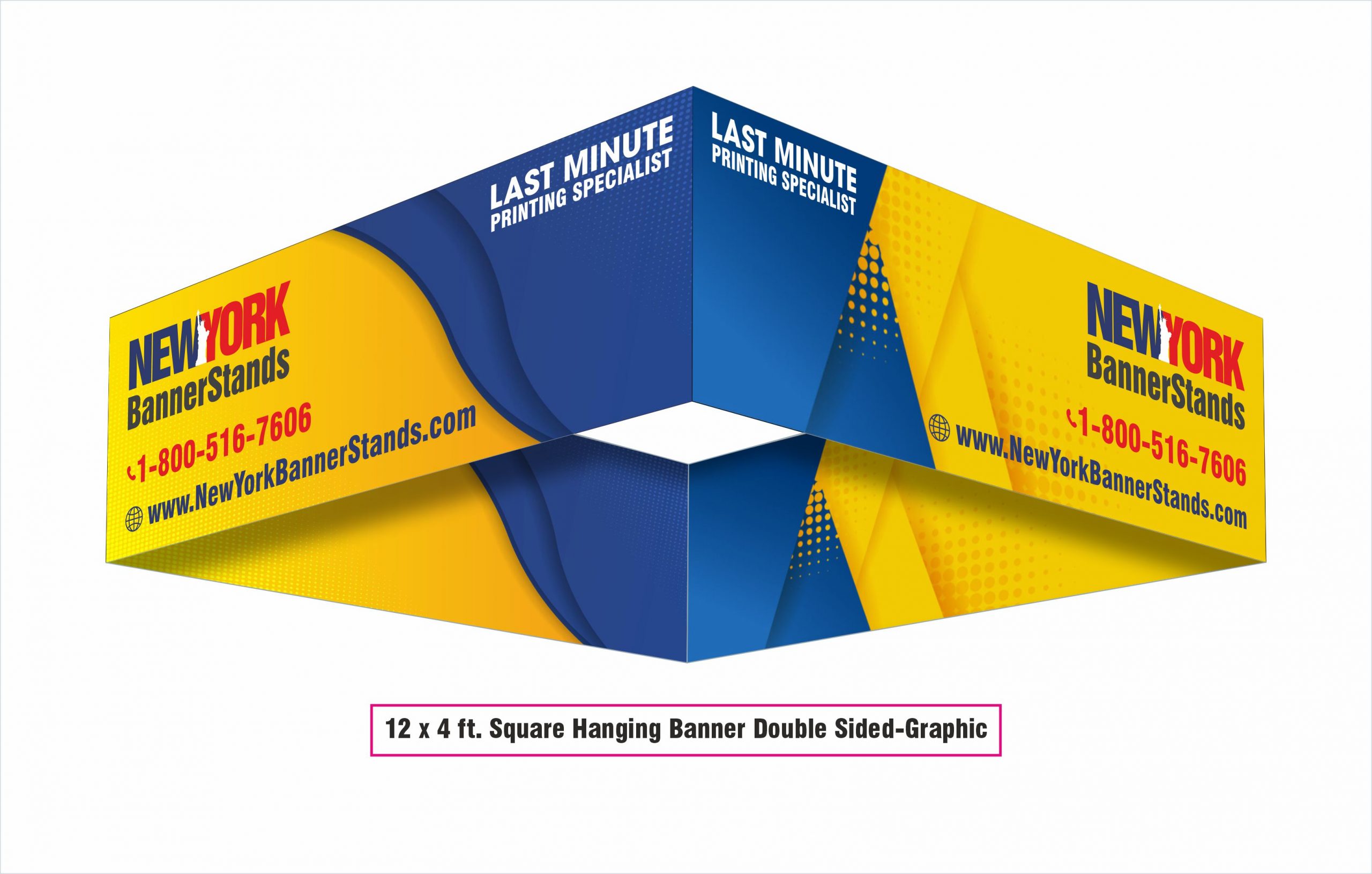 12 x 4 ft. Square Hanging Banner Double Sided-Graphic - 10ft Tent Half ...