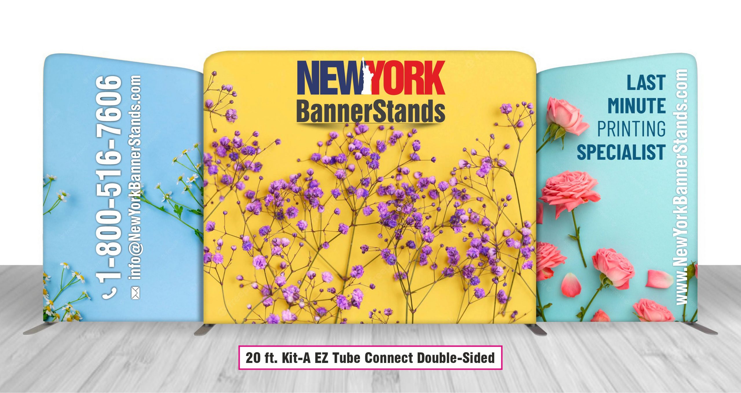20 ft. Kit-A EZ Tube Connect Double-Sided - New York Banner Stands