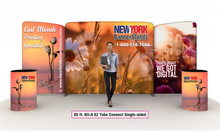 20 ft. Kit-A EZ Tube Connect Single-sided - New York Banner Stands