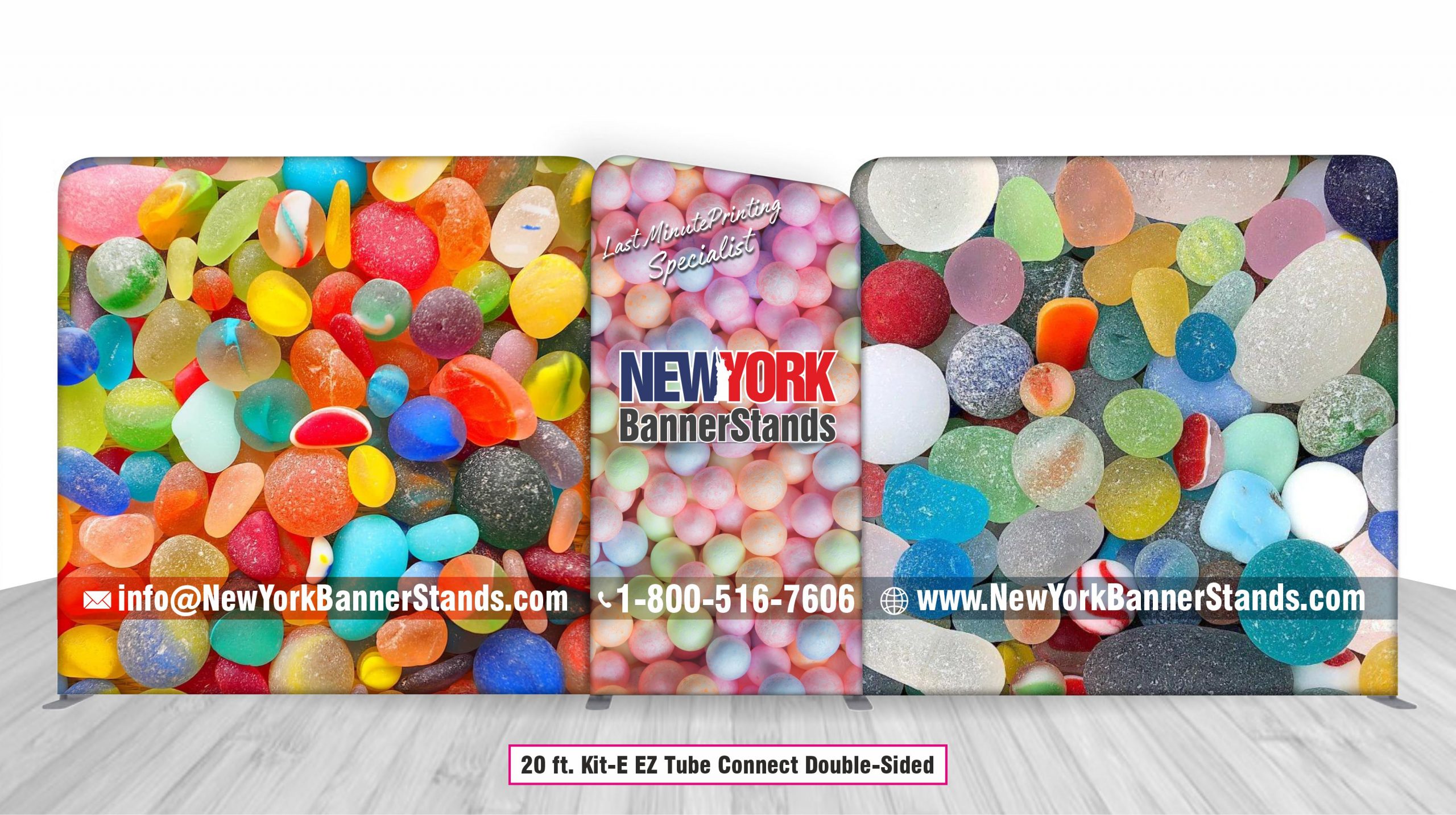 20 ft. Kit-E EZ Tube Connect Double-Sided - New York Banner Stands