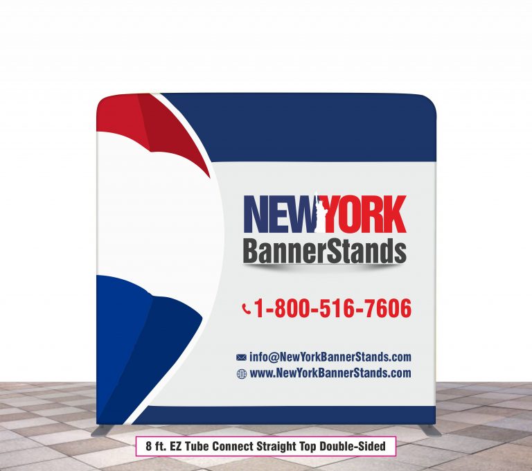 8 ft. EZ Tube Connect Straight Top Double-Sided - New York Banner Stands